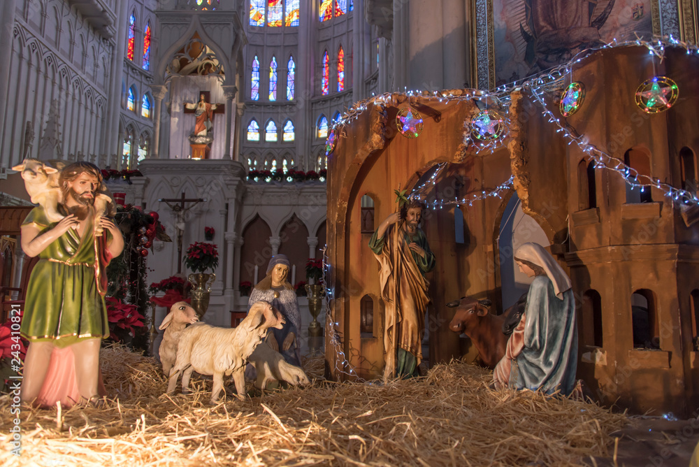 Fotografía Nacimiento Navideño, virgen María Jose y Jesus, diciembre ...