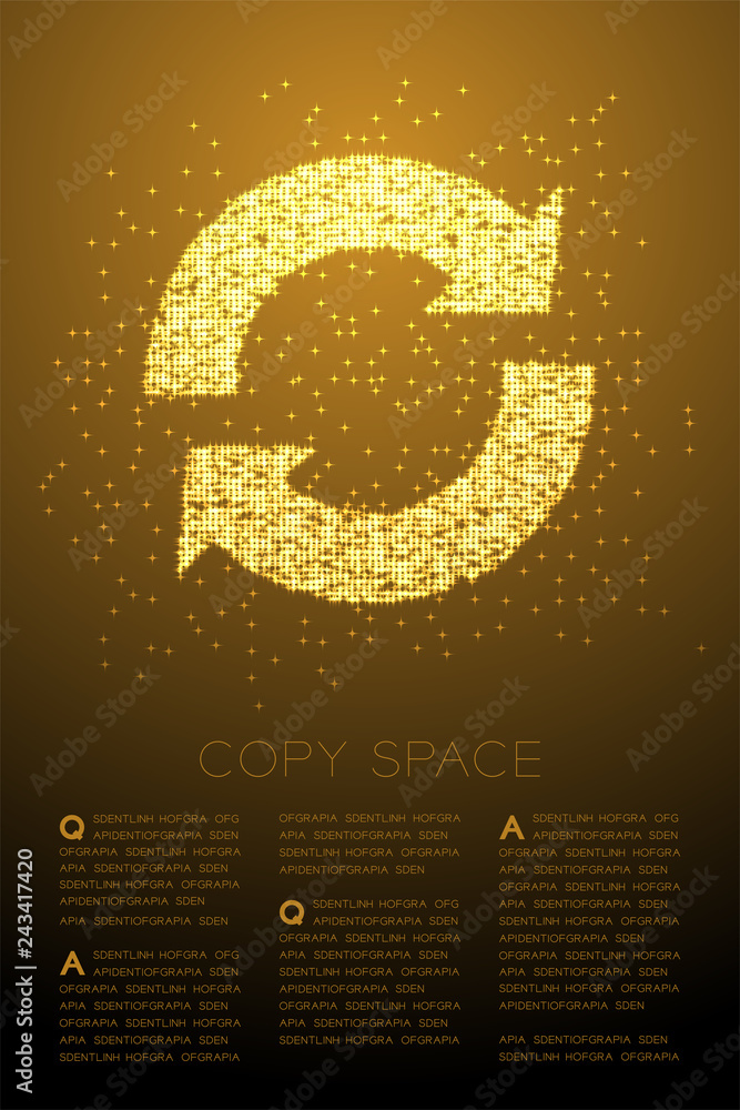 Abstract Shiny Bokeh star pattern Sync sign icon, Data technology ...