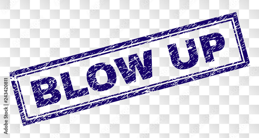 BLOW UP stamp seal watermark with rubber print style and double framed ...