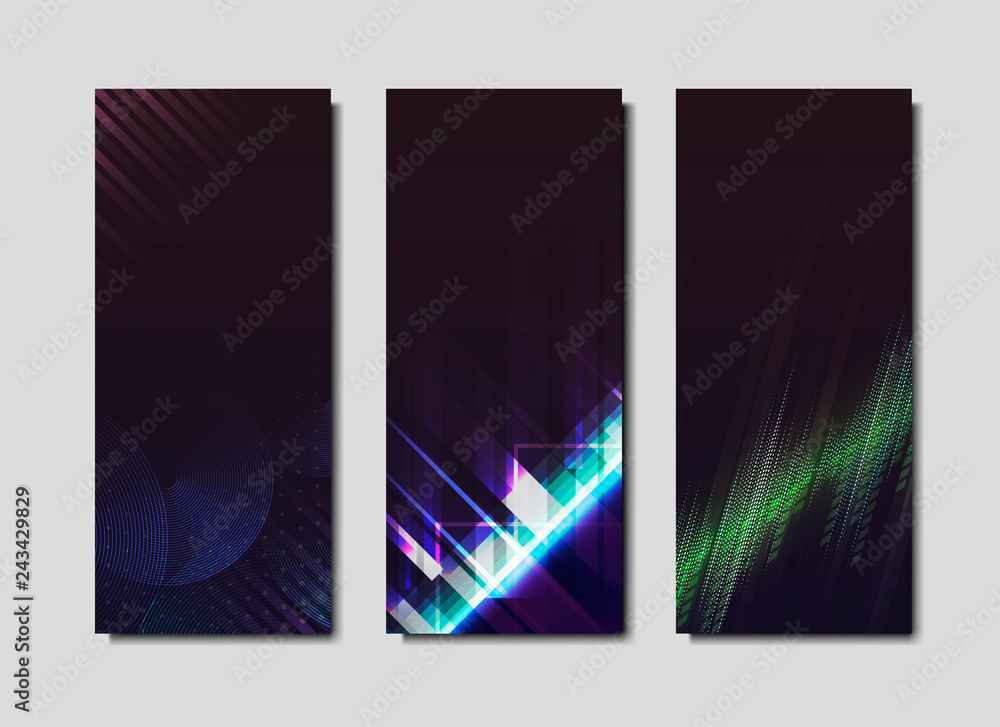 Neon light effect posters Stock Vector | Adobe Stock
