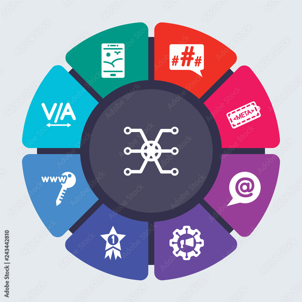 technology vector template for infographics. Business concept with 9 ...
