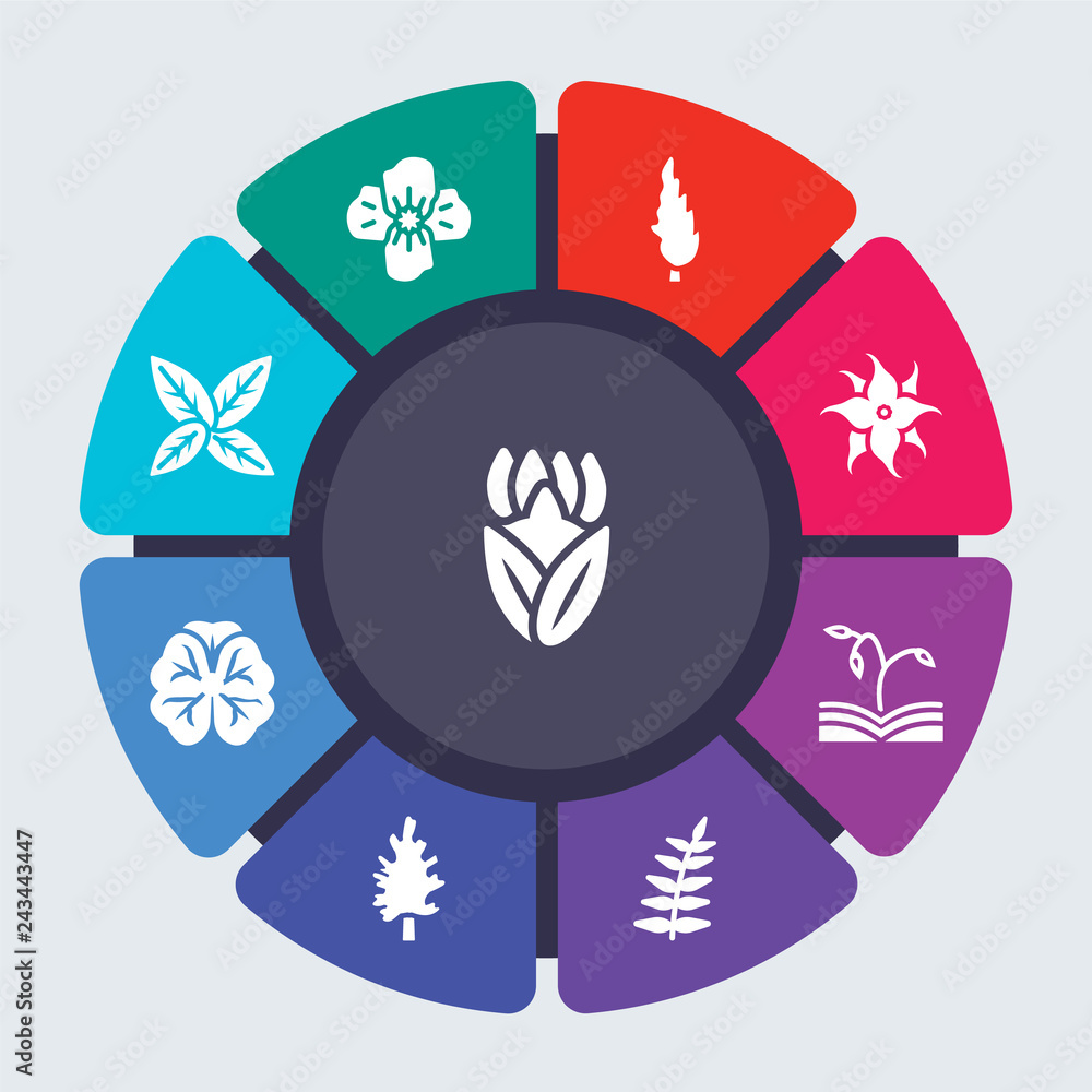 nature vector template for infographics. Business concept with 9 ...