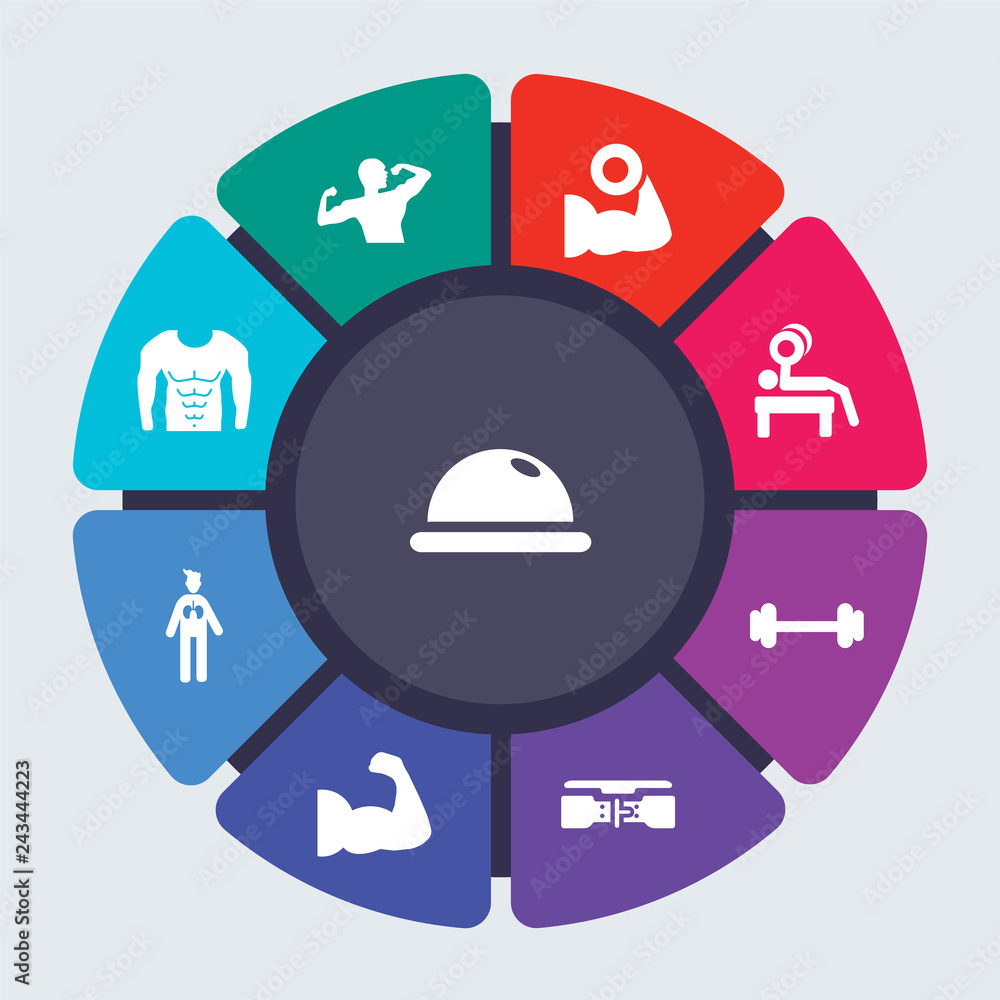 gym and fitness vector template for infographics. Business concept with ...