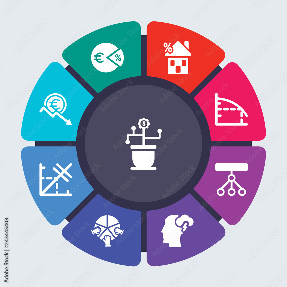 business vector template for infographics. Business concept with 9 ...