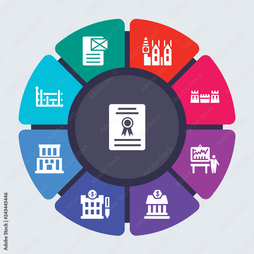 business vector template for infographics. Business concept with 9 ...