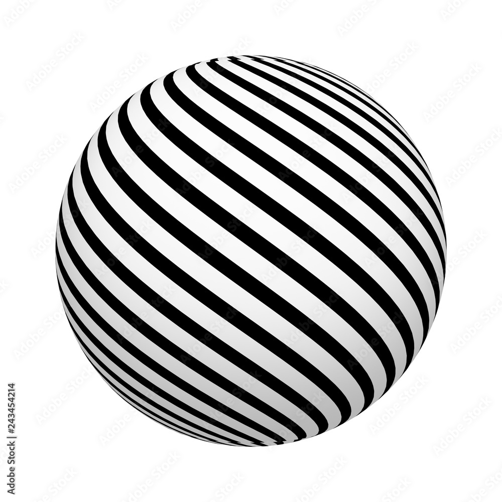 Diagonal lines pattern. Striped texture on ball or sphere shape ...
