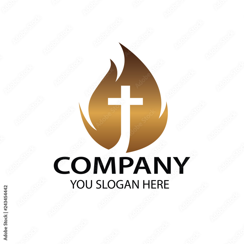 logo fire holy church Stock Vector | Adobe Stock