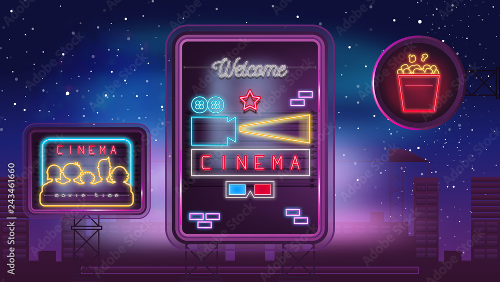 Cinema Banner Design Template Stock Vector | Adobe Stock