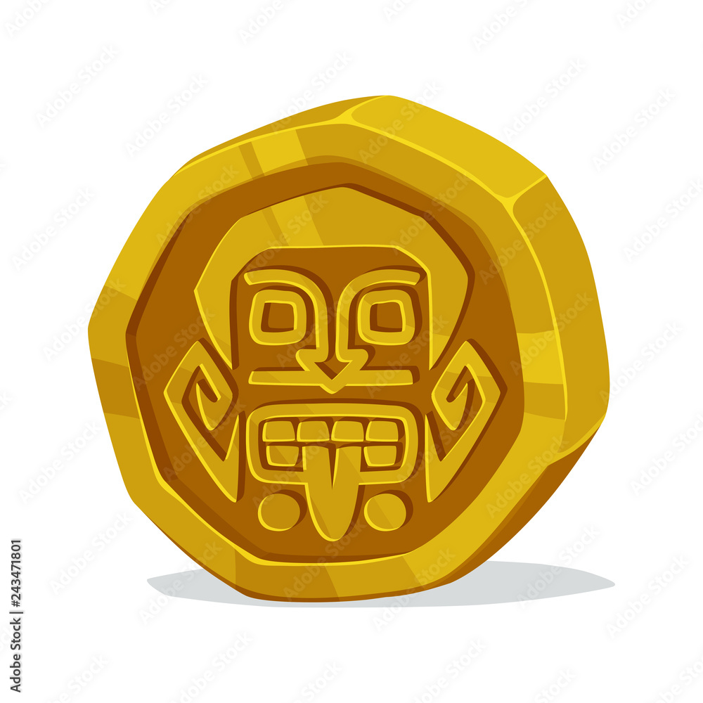 Cartoon gold coin.Game icon. Stock Vector | Adobe Stock