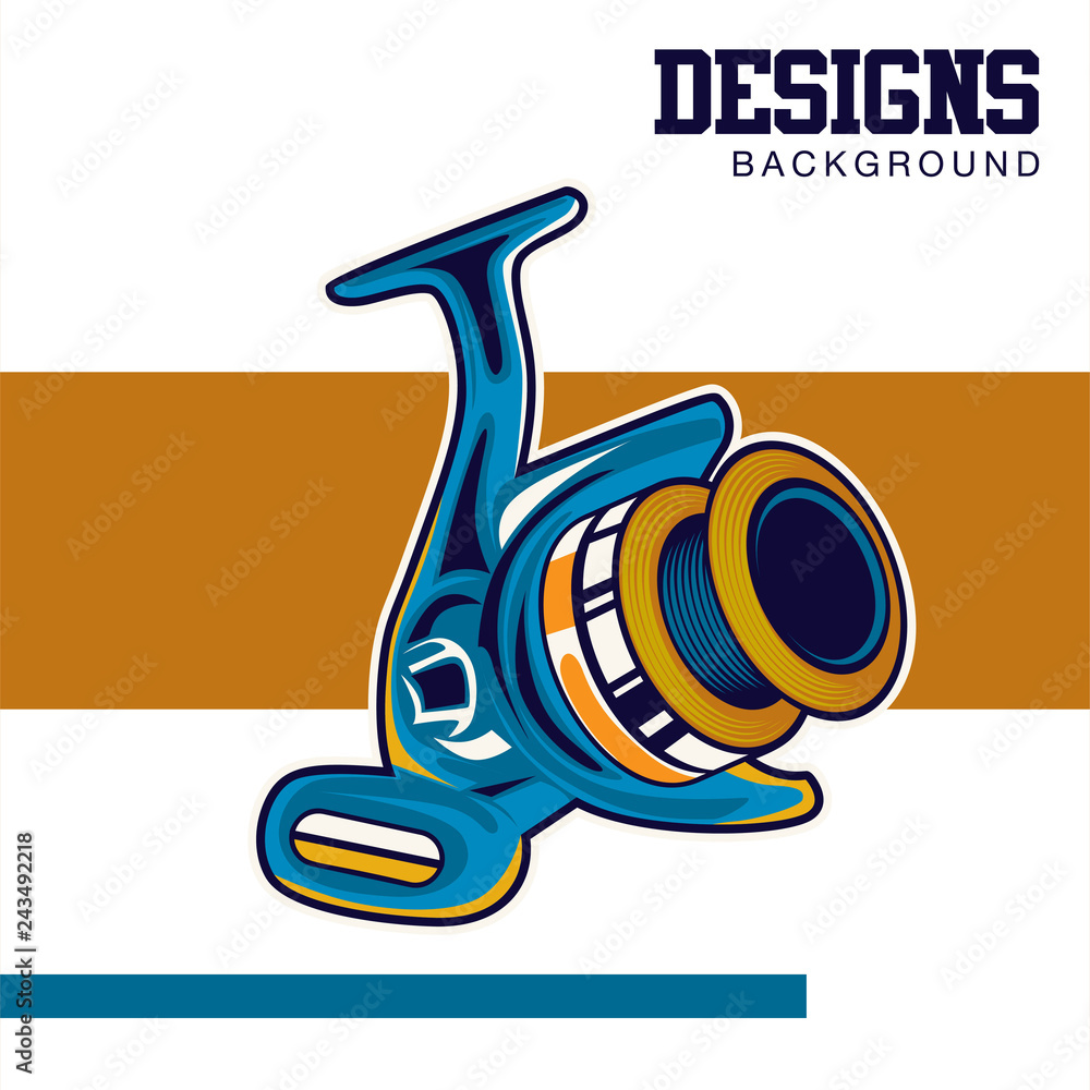 Vintage deep sea fishing poster with hands holding fishing rod Stock ...