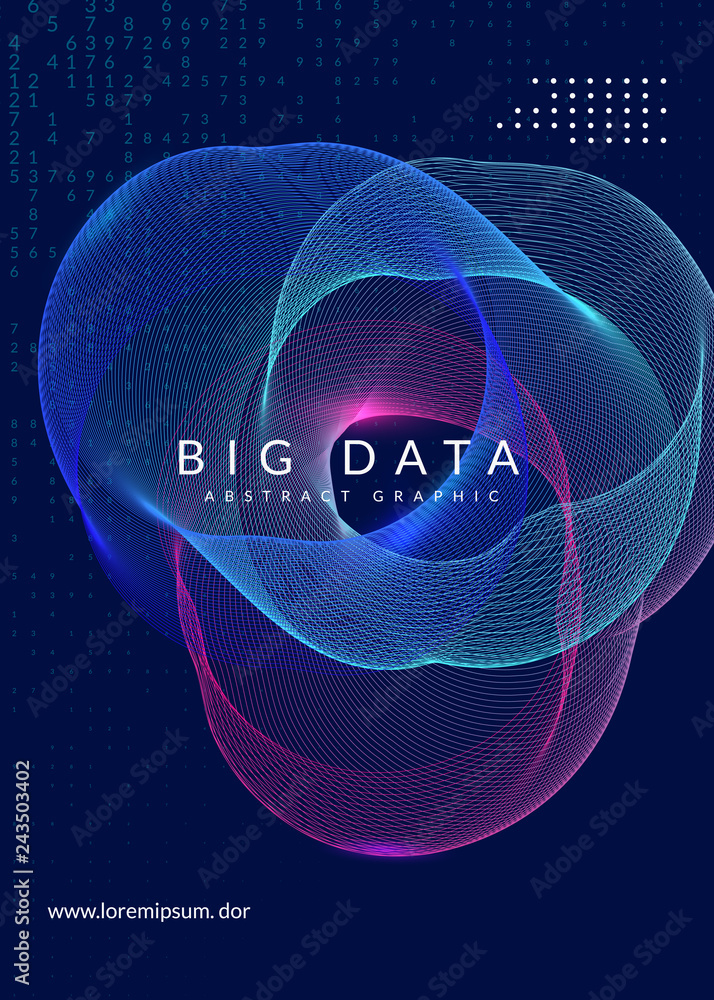 Big data background. Technology for visualization, artificial ...
