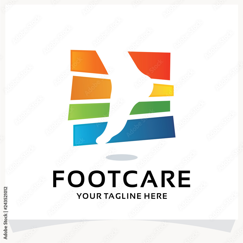 Foot Care Logo Design Template Inspiration Stock Vector | Adobe Stock