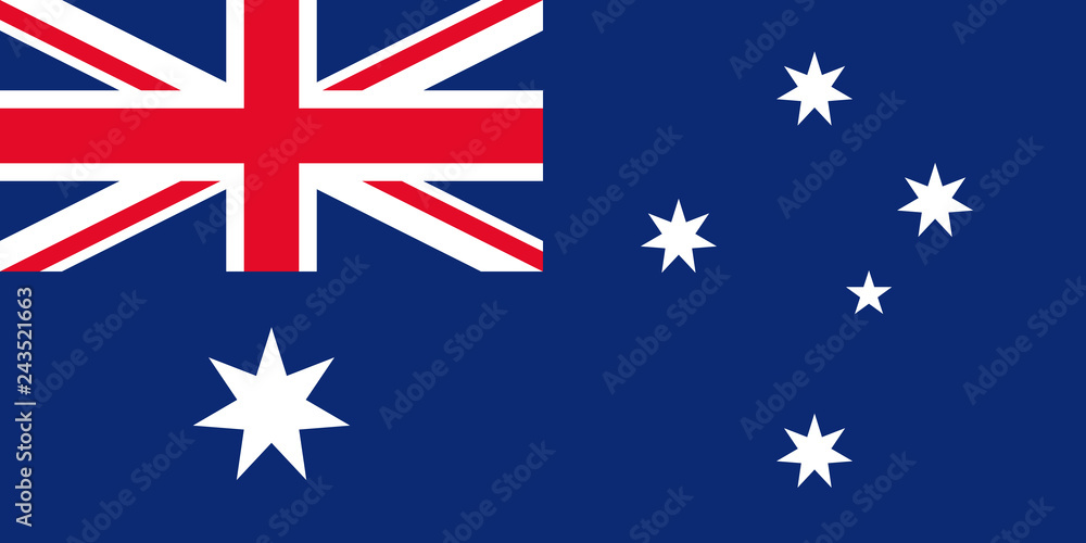 Australia flag. Vector. Australian official state sign. National flag ...