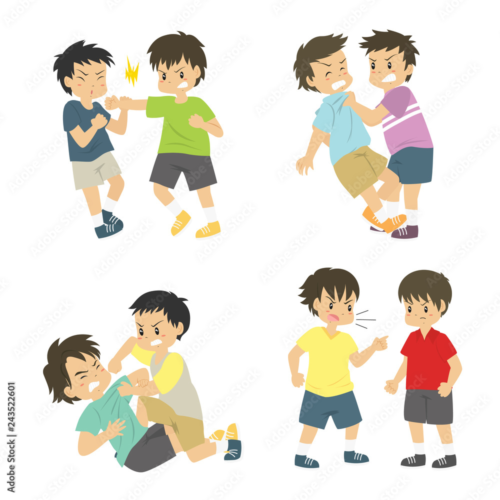 Kids Fight Clipart