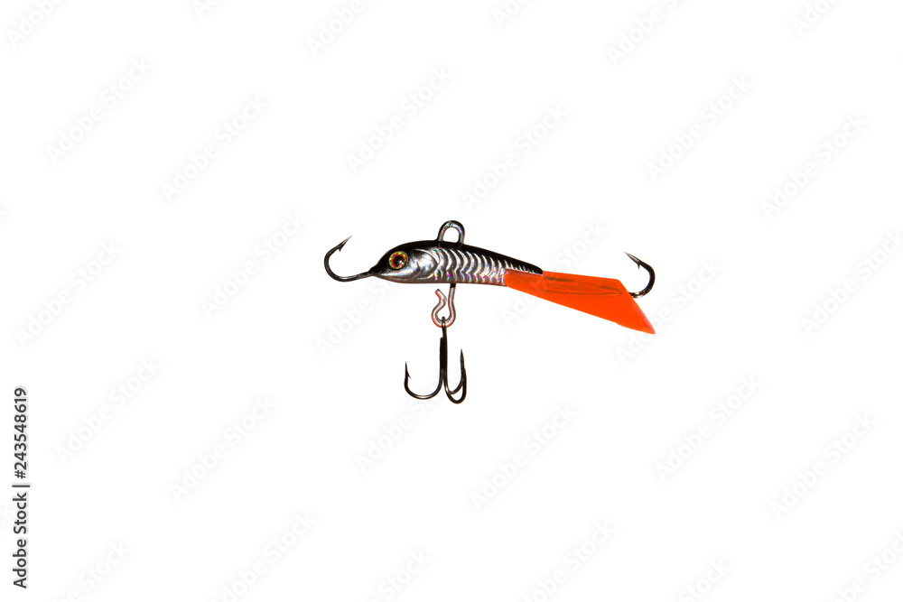 Winter bait balancer for predatory fish. Silver balancer with black ...