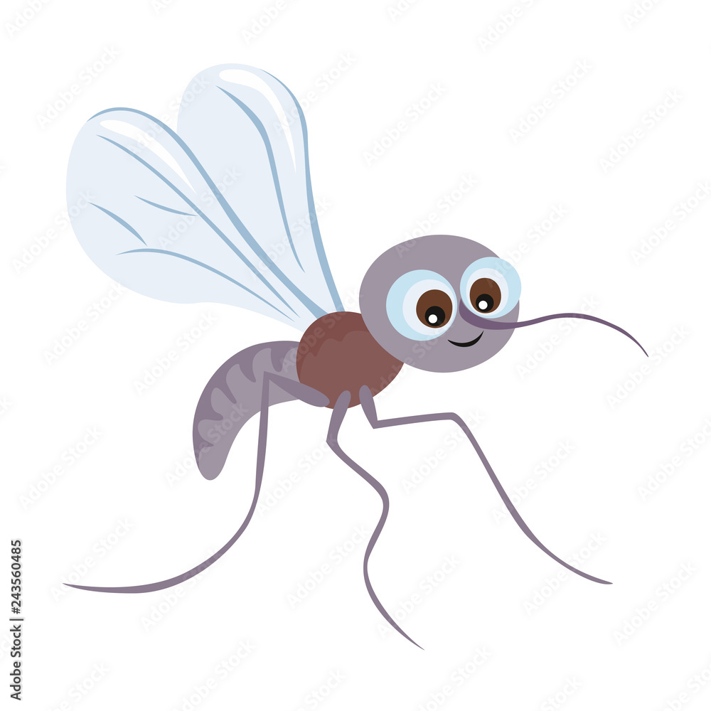 Vetor do Stock: Funny cute Mosquito isolated on white background ...