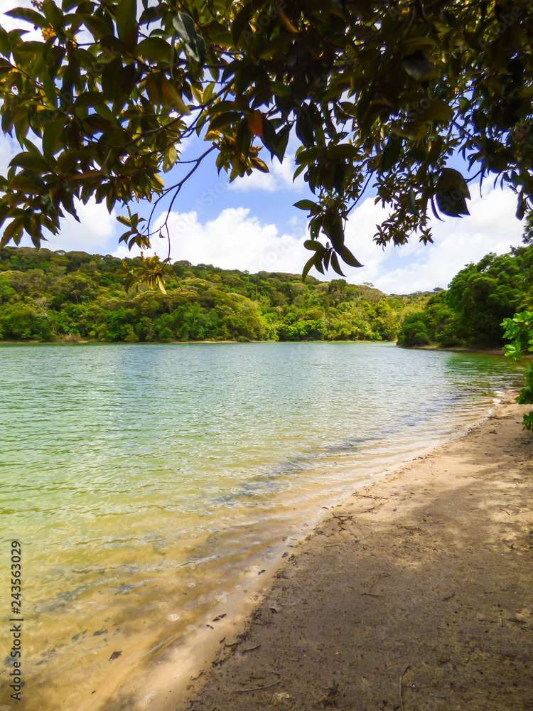A view of Lagoa da Mata, beautiful lagoon surrounded by preserved ...