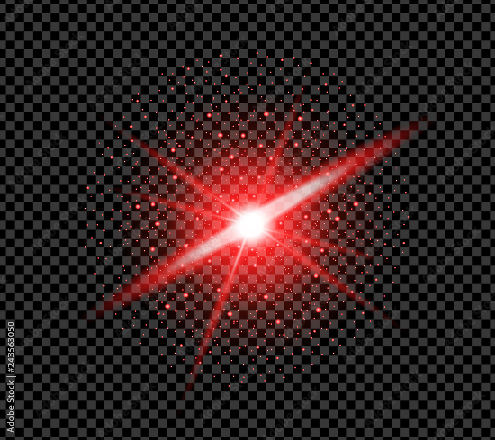 Realistic red sparkle effect isolated on transparent background ...