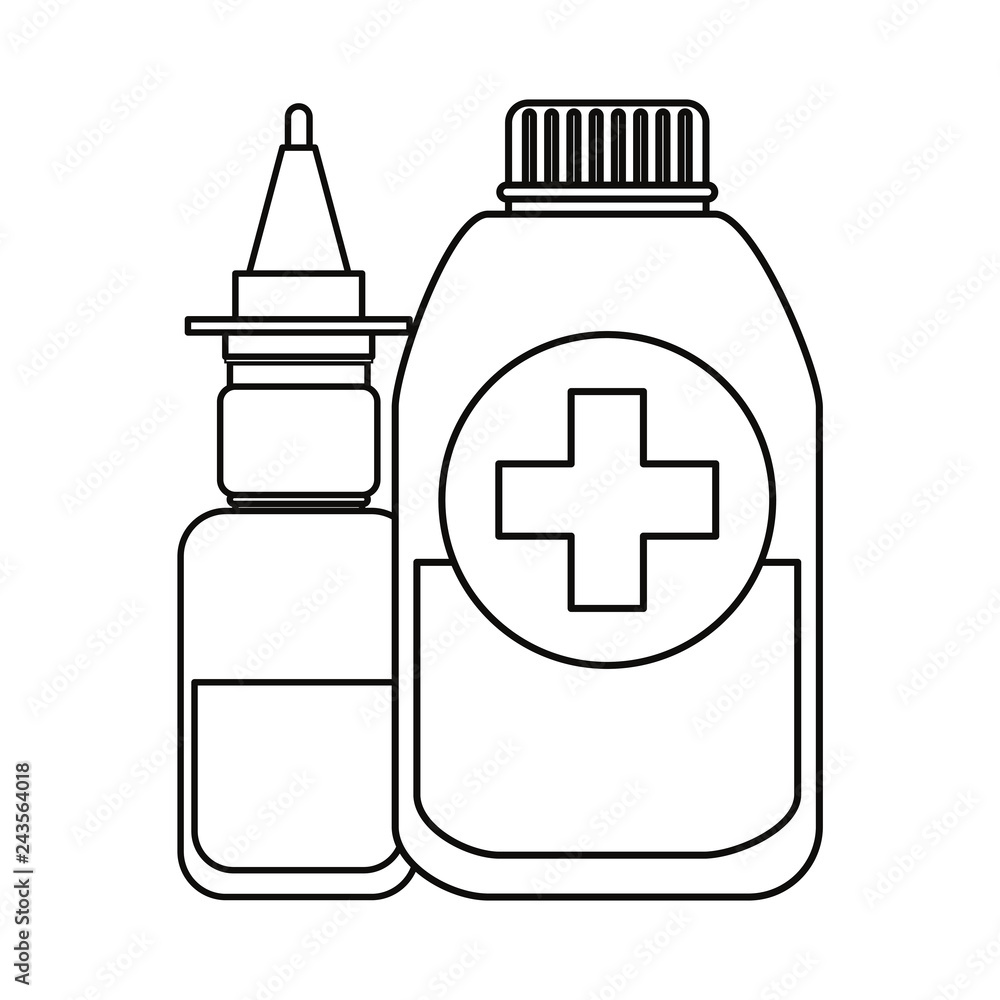 vaccination medical outline Stock Vector | Adobe Stock