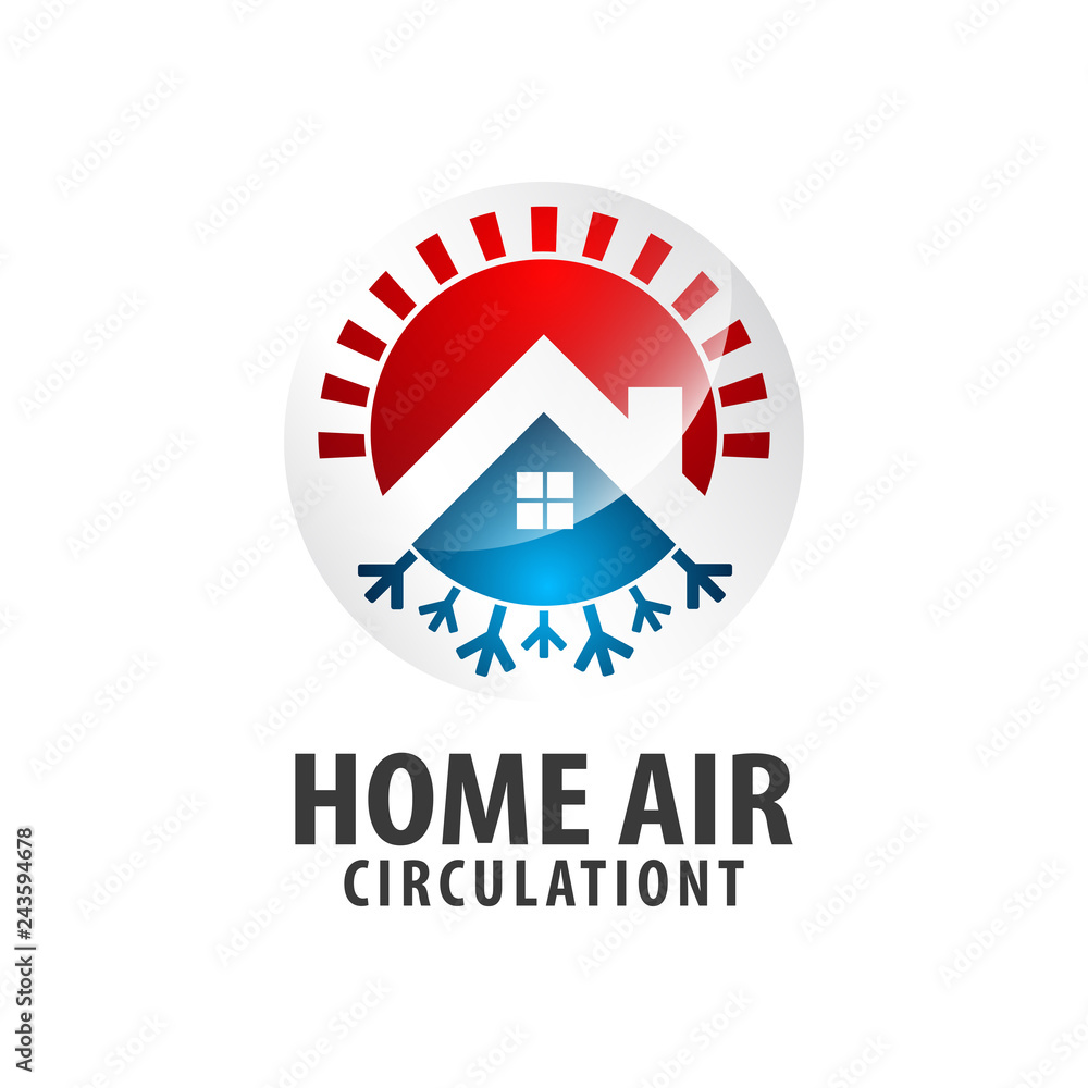 Circle arrow Home Air circulation logo concept design. Symbol graphic ...