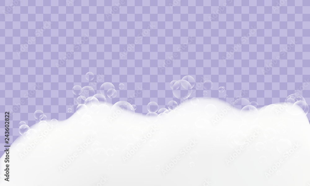 Foam realistic texture with bubbles isolated on transparent background ...