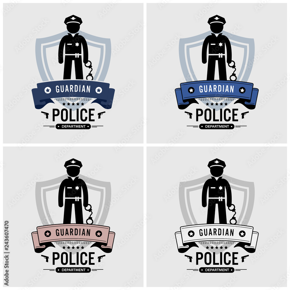 Police logo design. Vector artwork of police officer and department ...