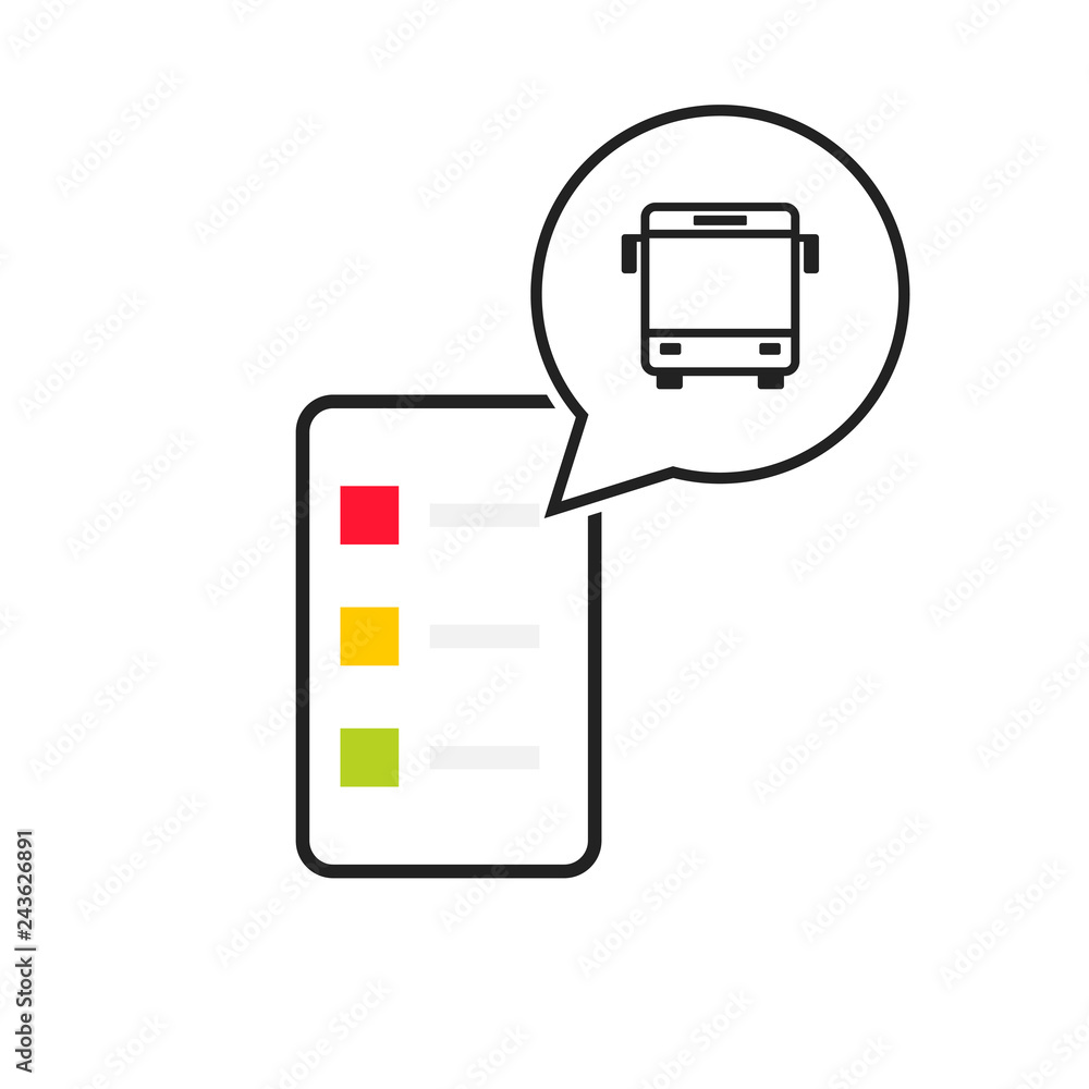 Bus tracking icon. Clipart image isolated on white background Stock ...