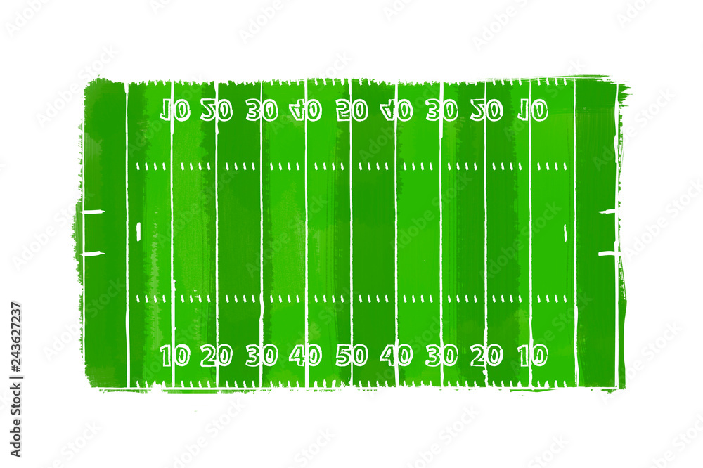 Image of a football field on a white cardboard. Tactics of the game ...