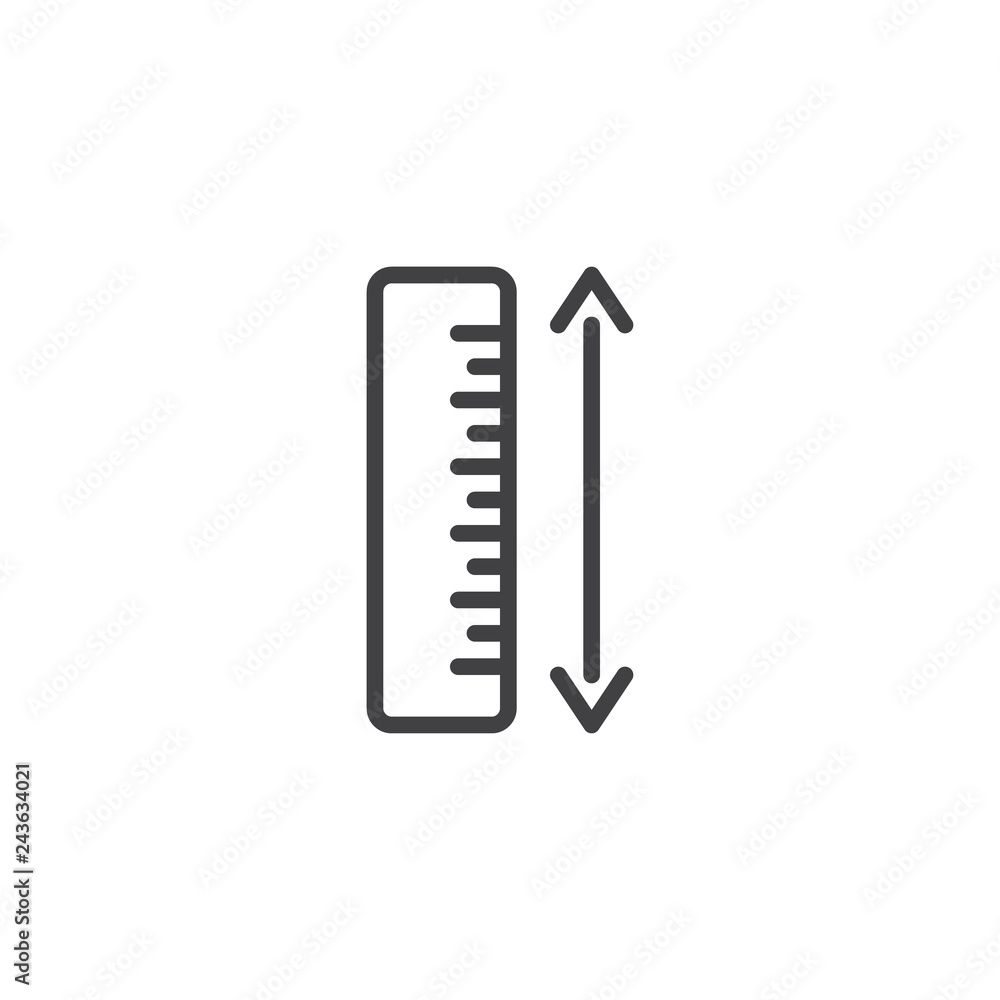 Measure Ruler Line Icon Linear Style Sign For Mobile Concept And Web Design Ruler And Arrow