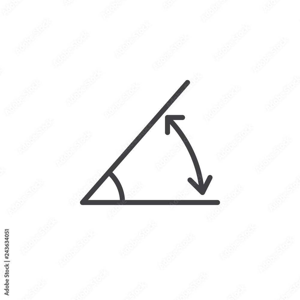 Degrees Angle line icon. linear style sign for mobile concept and web ...