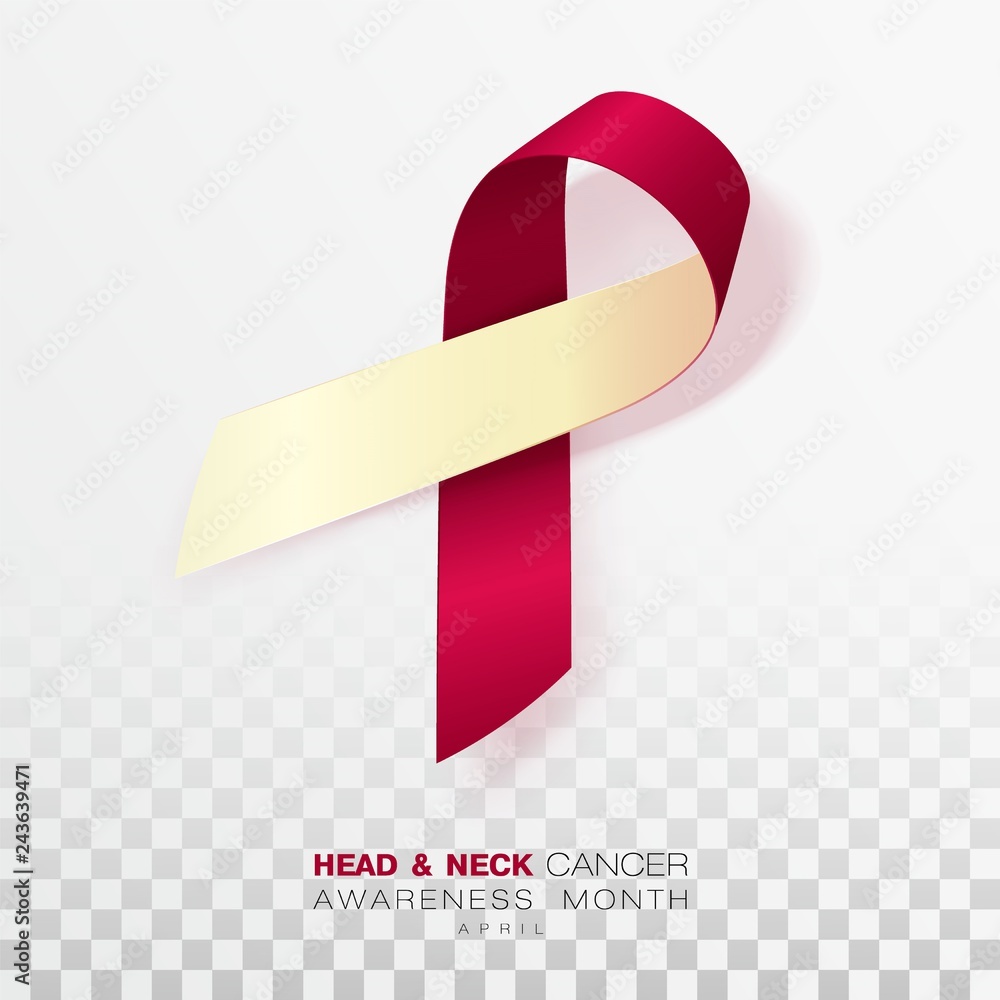 Head and Neck Cancer Awareness Month. Burgundy and Ivory Color Ribbon ...