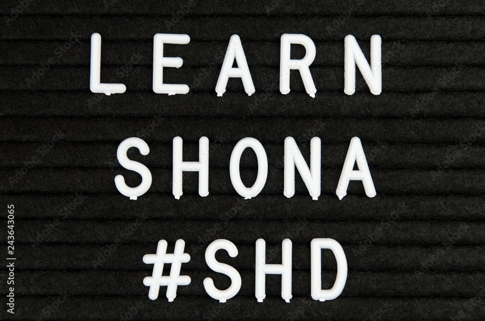 Learn Shona Zimbabwe language, SHD abbreviation, simple sign on black ...
