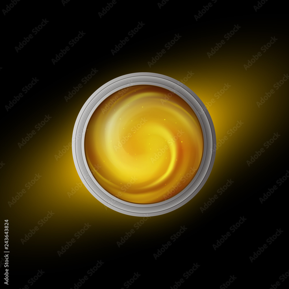 Beautiful Gold Eyeshadow. Gold Sweet Honey Cream smear cosmetic ...
