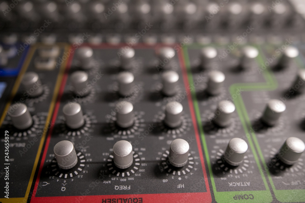 equipment for sound mixer control, electornic device. Stock Photo ...