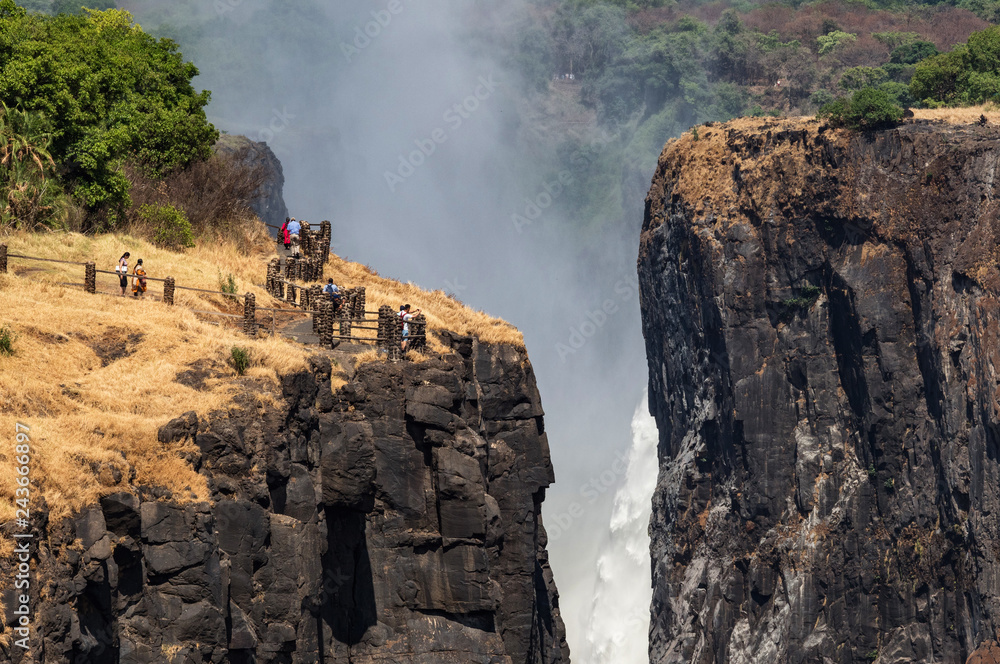 Victoria Falls at Zambia side, one of most iconic African natural ...