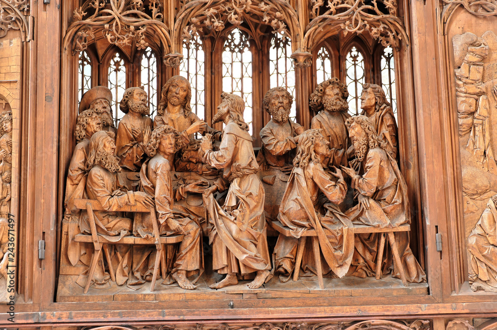 Heilig-Blut-Altar von Tilman Riemenschneider, Teilansicht, St. Jakobs-Kirche, Rothenburg ob der ...