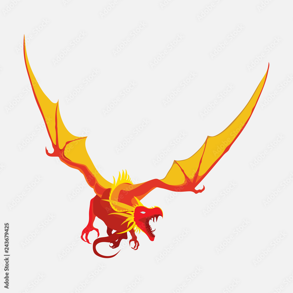 flying dragon, zodiac symbol, company logo Stock Illustration | Adobe Stock