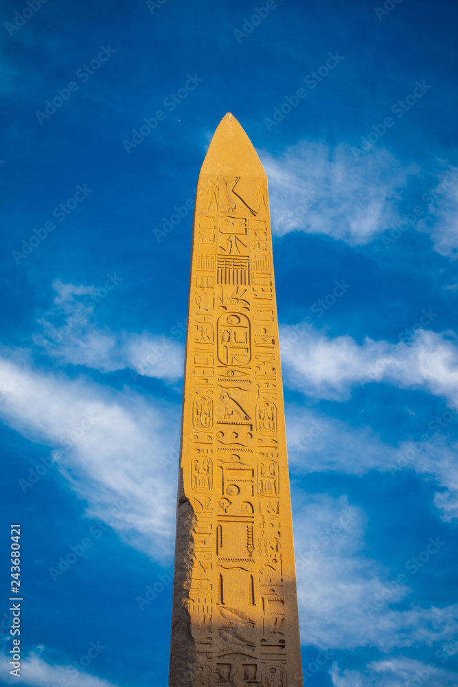 Hieroglyphics on the Great Obelisk at Karnak Temple Complex, most known ...