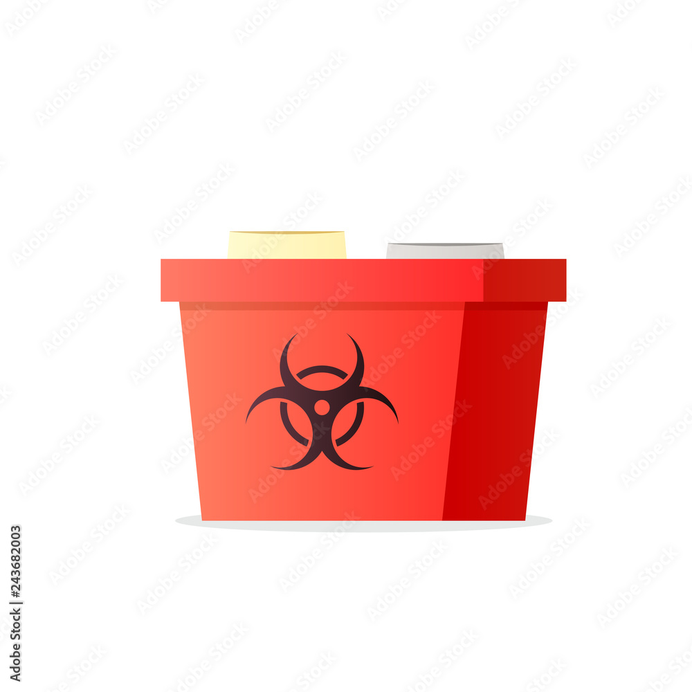 Sharp container icon. Medicine waste clipart isolated on white ...
