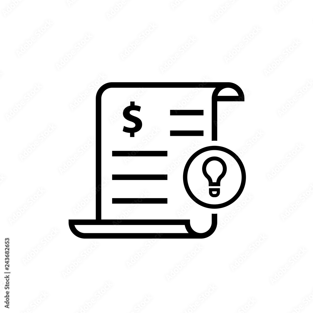 Electricity utility bill icon. Clipart image isolated on white ...