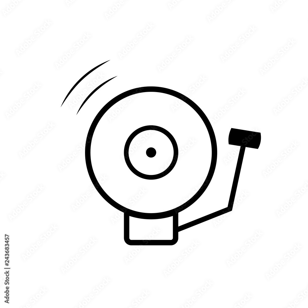 Boxing bell outline icon. Clipart image isolated on white background ...