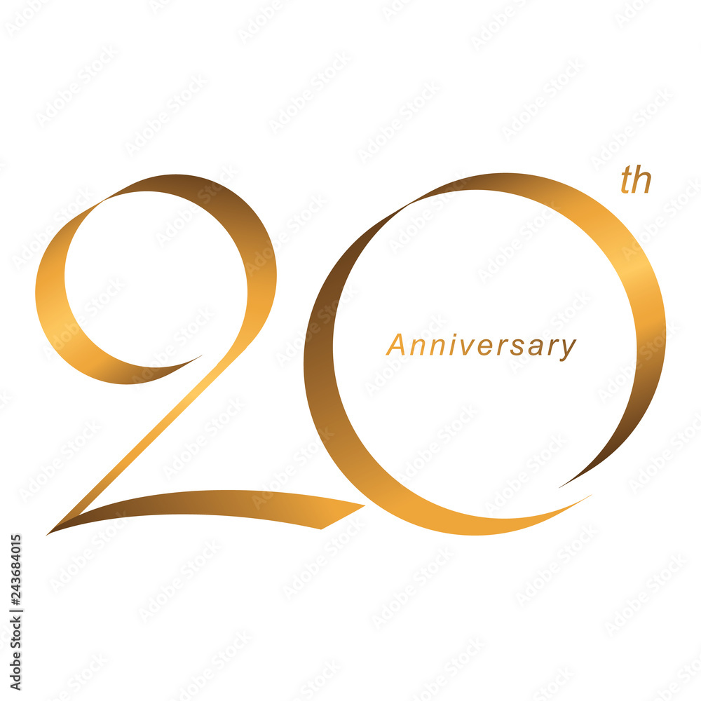 Handwriting, Celebrating, anniversary of number 20th year anniversary ...