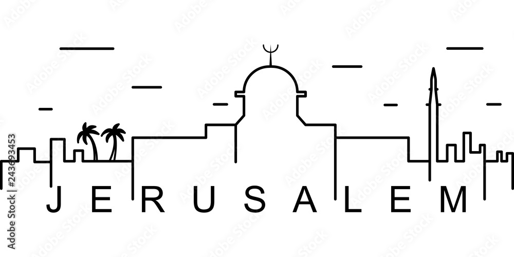 Jerusalem outline icon. Can be used for web, logo, mobile app, UI, UX ...
