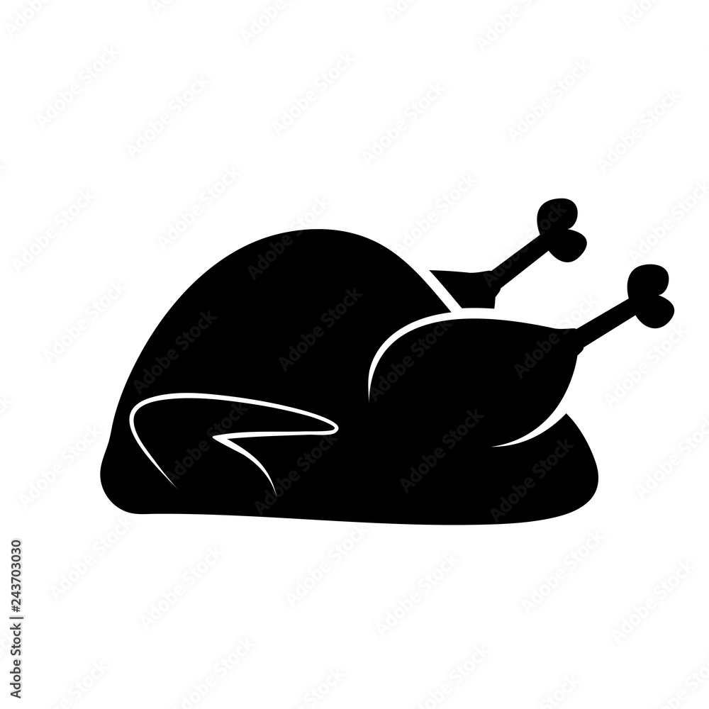 Roasted turkey icon. Clipart image isolated on white background Stock ...
