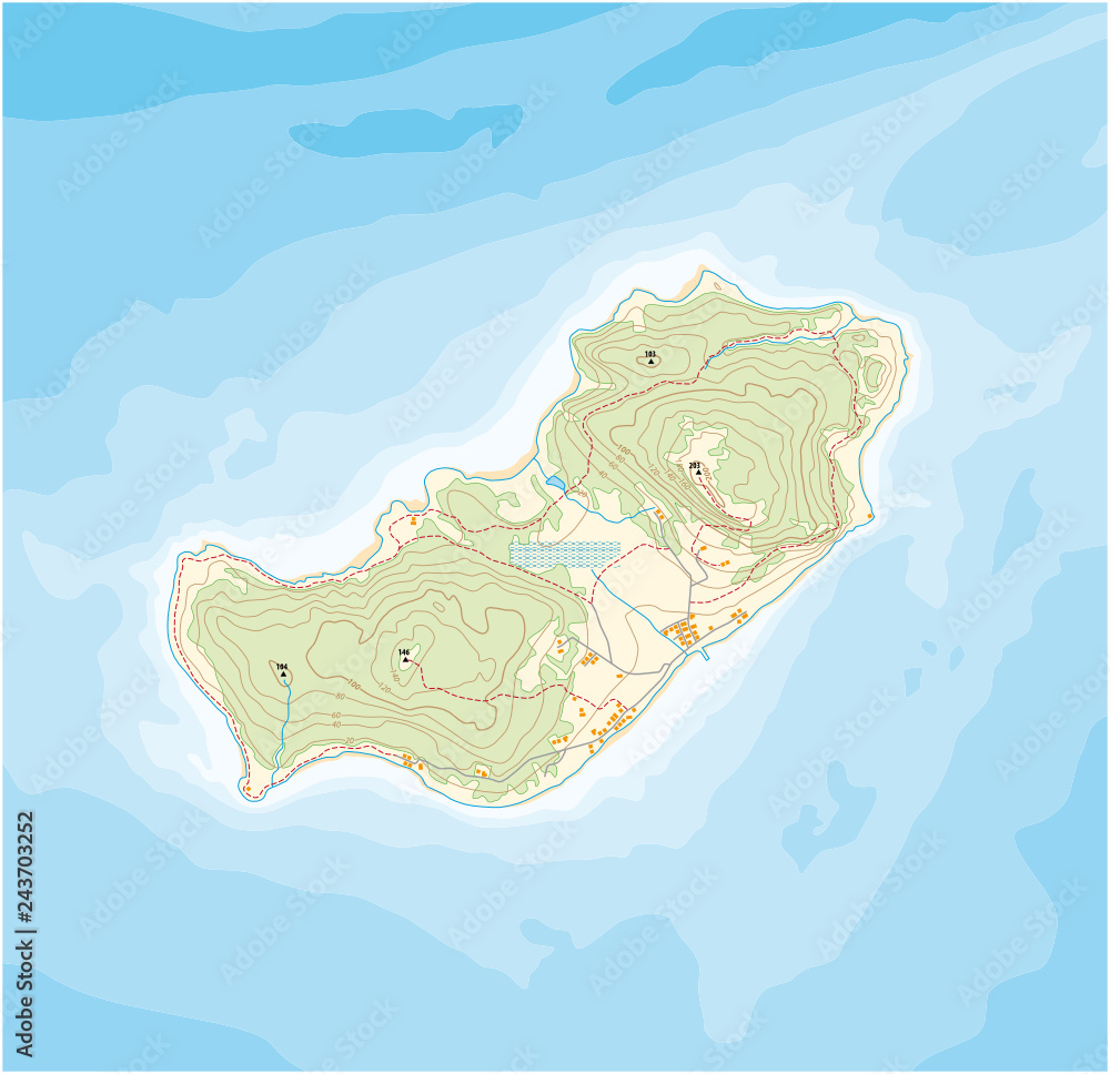 abstract island map pattern with topographic heights and deep lines ...