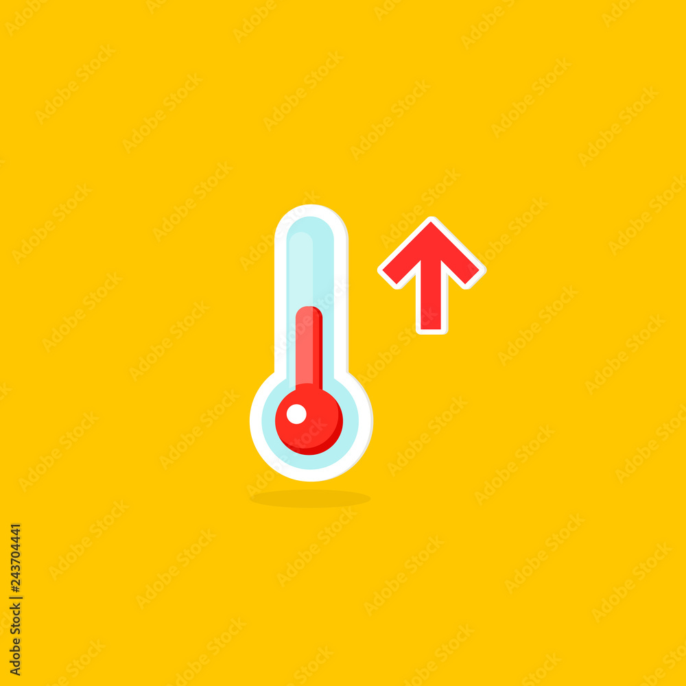 Temperature rising icon. Clipart image isolated on background Stock ...