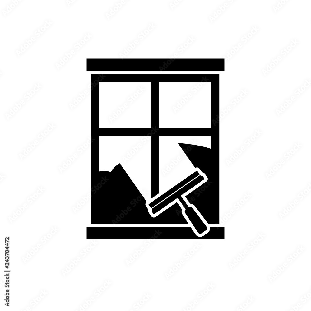 Window cleaning icon. Clipart image isolated on white background Stock ...
