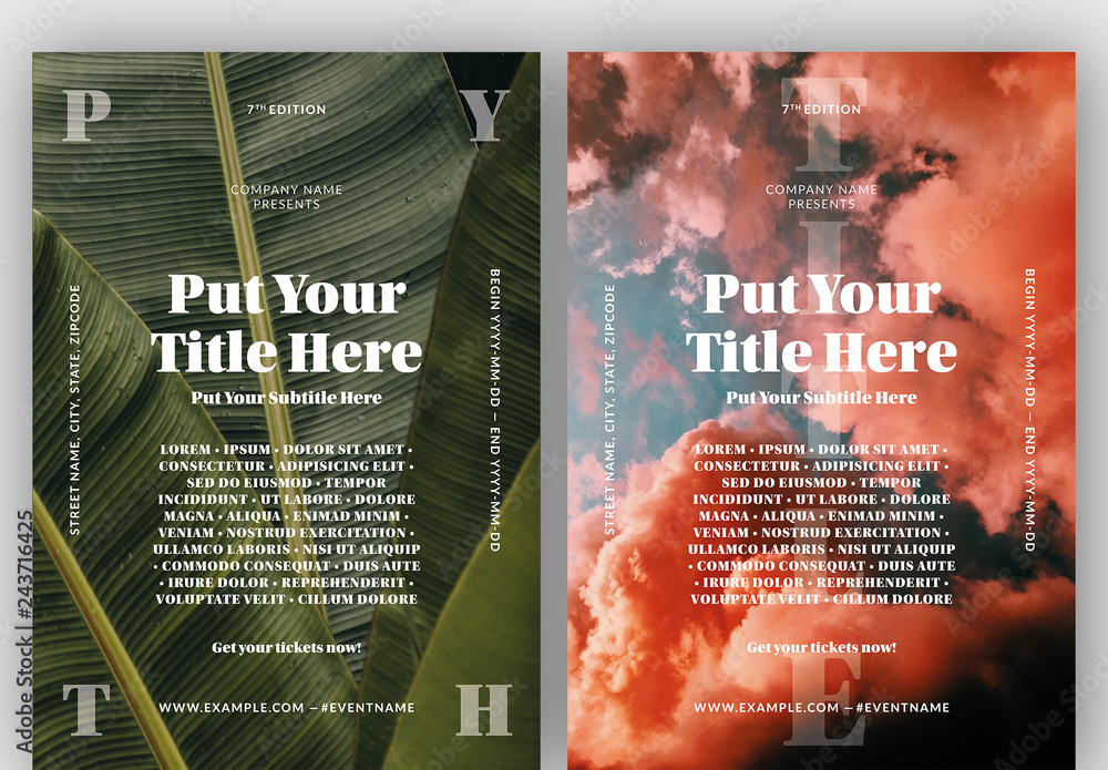 Poster Layouts with Photo Placeholders Stock Template | Adobe Stock