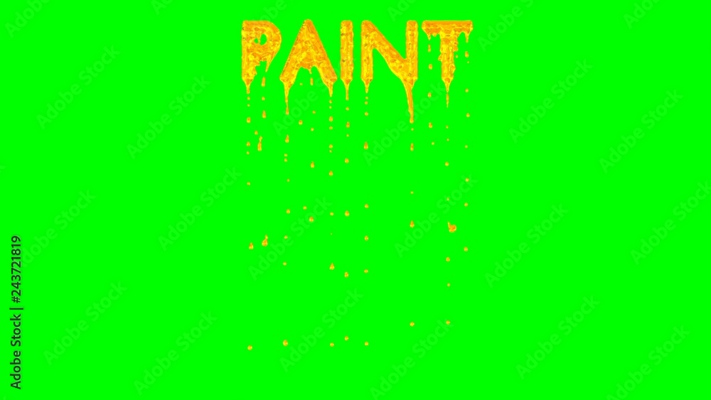 Animated dripping a lot of Gold paint or pigment or ink or melted gold ...