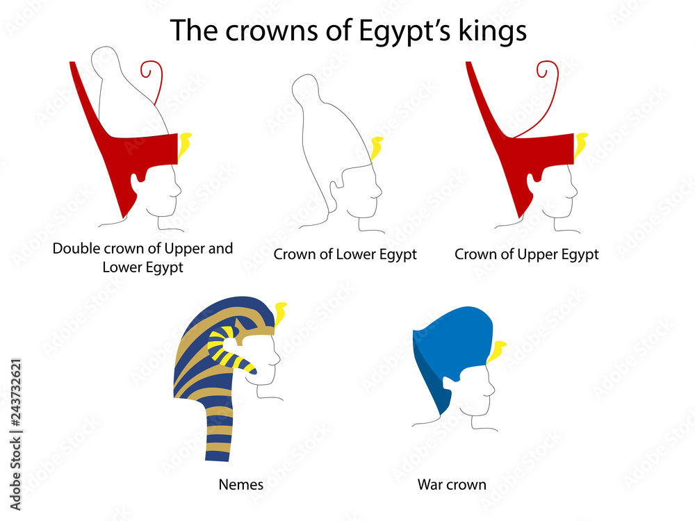 Ancient egypt crowns set. Ancient Egypt art. Ancient Egypt culture ...